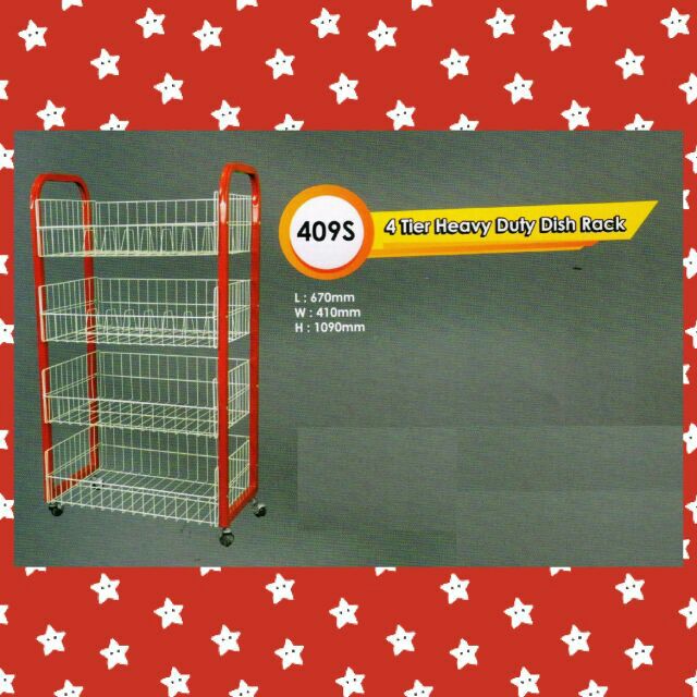 Tier Heavy Duty Dish Rack With Screw / Rak Pinggan Tahan Lasak 4 ...