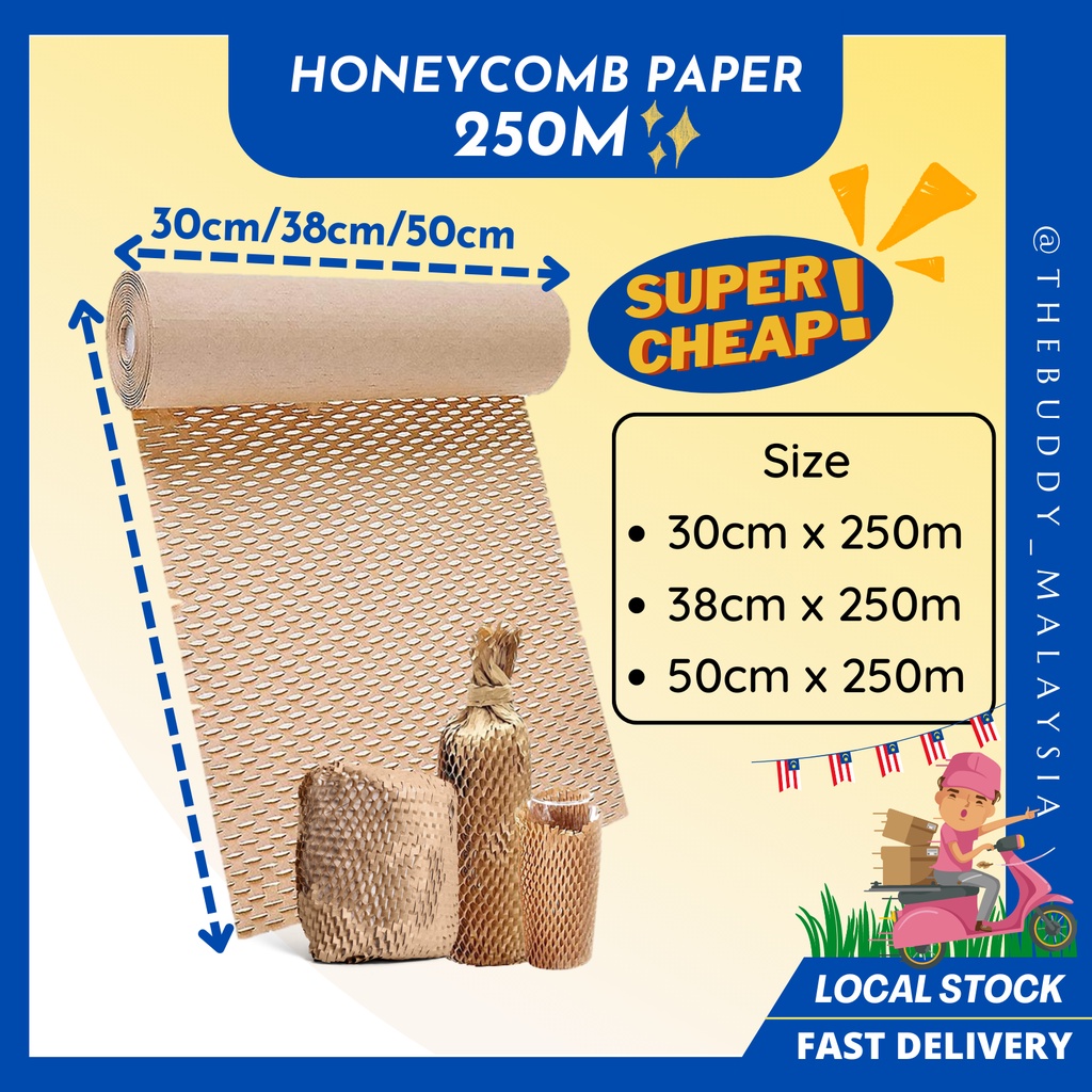 250m Honeycomb Paper Wrap Honeycomb Wrapper Kraft Paper Gift Box ...