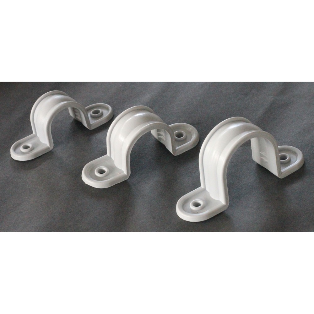 U-Type PVC Pipe Clip Grey Colour 1/2 inch (15 mm), 3/4 inch (20 mm) and ...