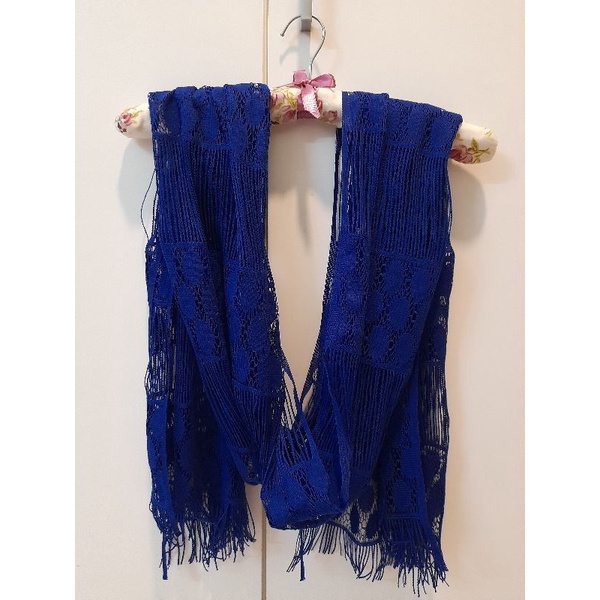 Royal Blue Knit Scarf | Shopee Malaysia