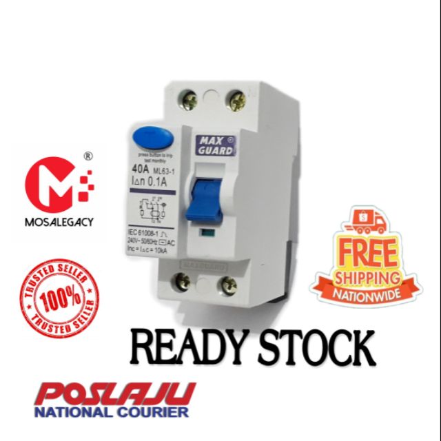MaxGuard ELCB RCCB 40A 0.1A | Shopee Malaysia