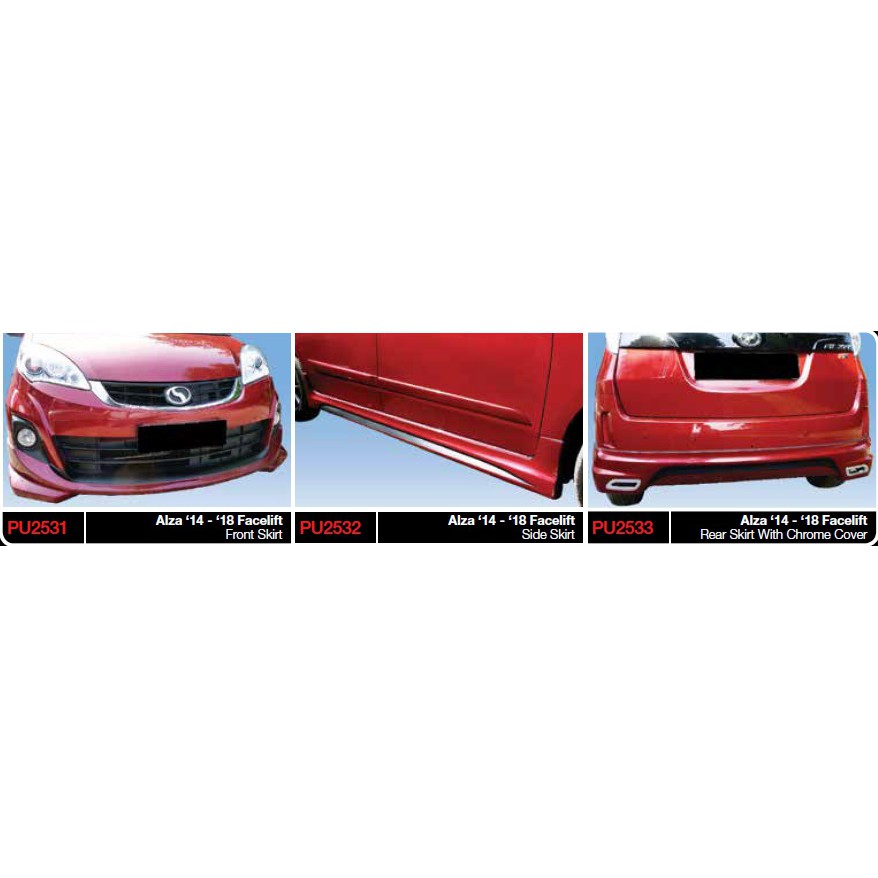 Perodua alza Sportivo bodykit body kit front side rear skirt lip 2014 ...
