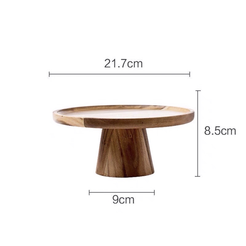 Wooden Cake Stand in round shape thick wood material for serving cakes ...