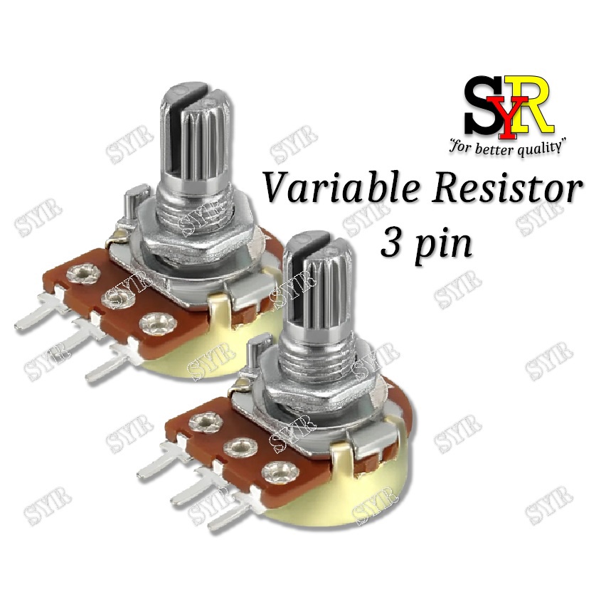 Variable Resistor 1k Ohm 1m Ohm Rotary Potentiometer Single Turn Perintang Boleh Laras 3 Pin