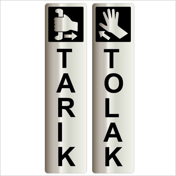 GS9192 TOLAK TARIK SILVER BRUSHED STICKER 48X194MM. WE ACCEPT CUSTOM ...