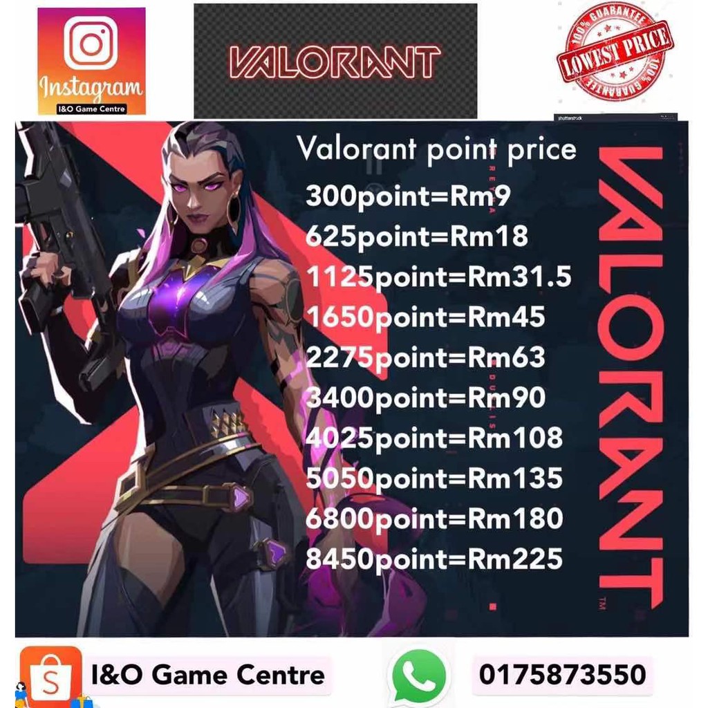 VALORANT POINTS TOP UP CHEAPEST Via ID(Malaysia Region | Shopee Malaysia