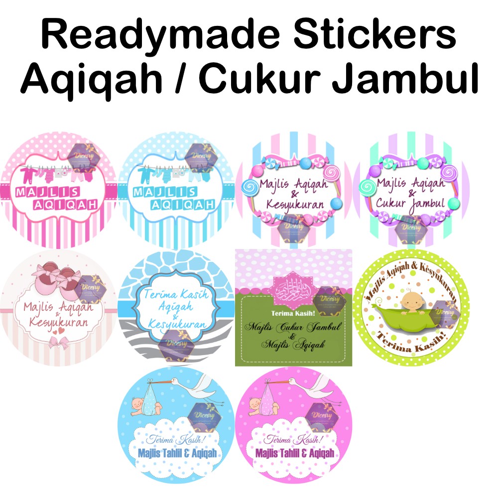 Sticker Aqiqah / Readymade Stickers | Shopee Malaysia