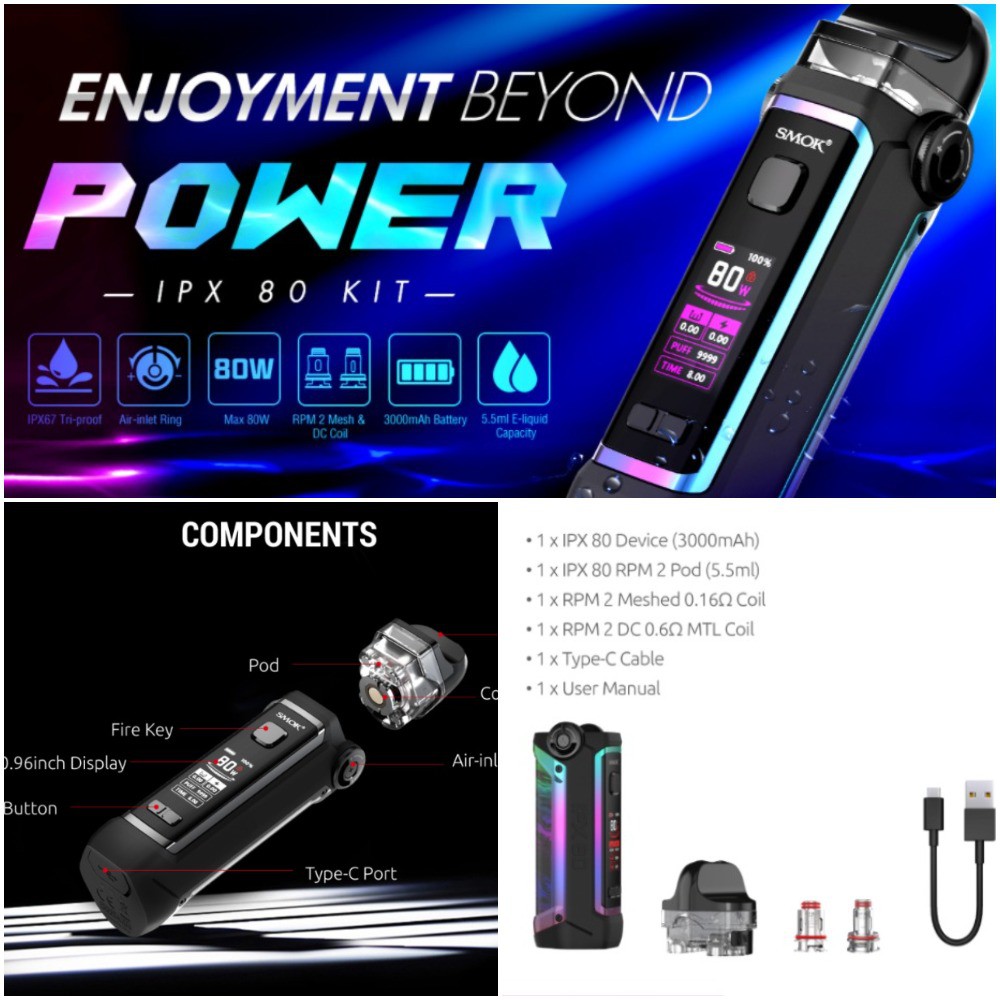 Original smok ipx80 pod kit 3000mah | BeeCost