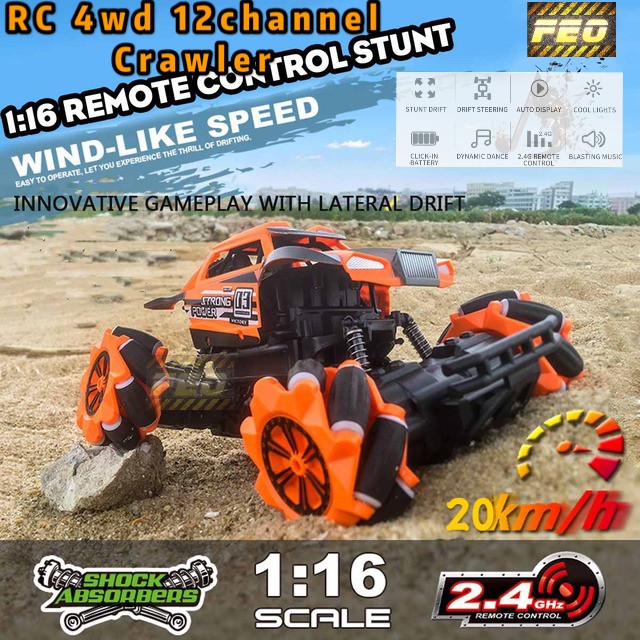 FEO RC car OFF-ROAD 4wd 12CH 1:16 Crawler monster truck Remote Control ...