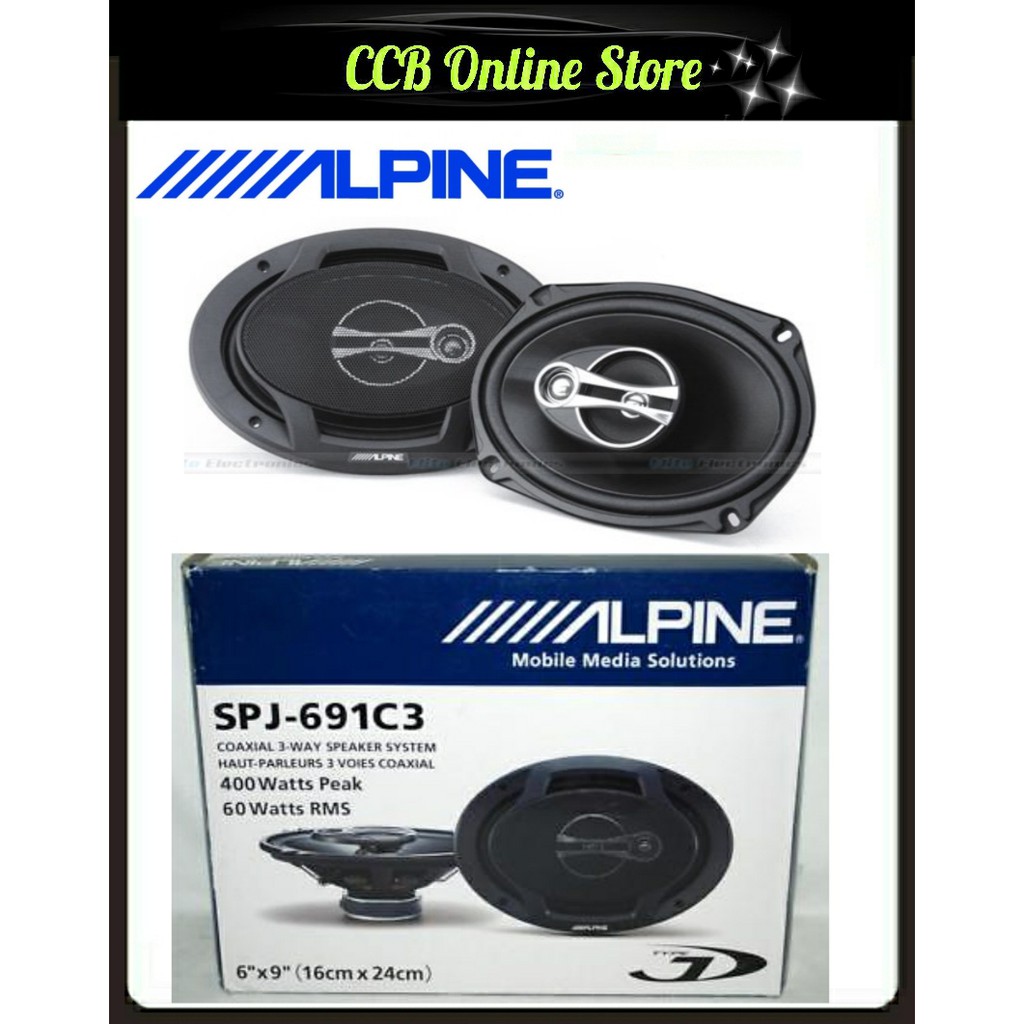 Alpine SPJ-691C3 6x9" 3-Way Coaxial Car Speakers - 400Watts | Shopee ...