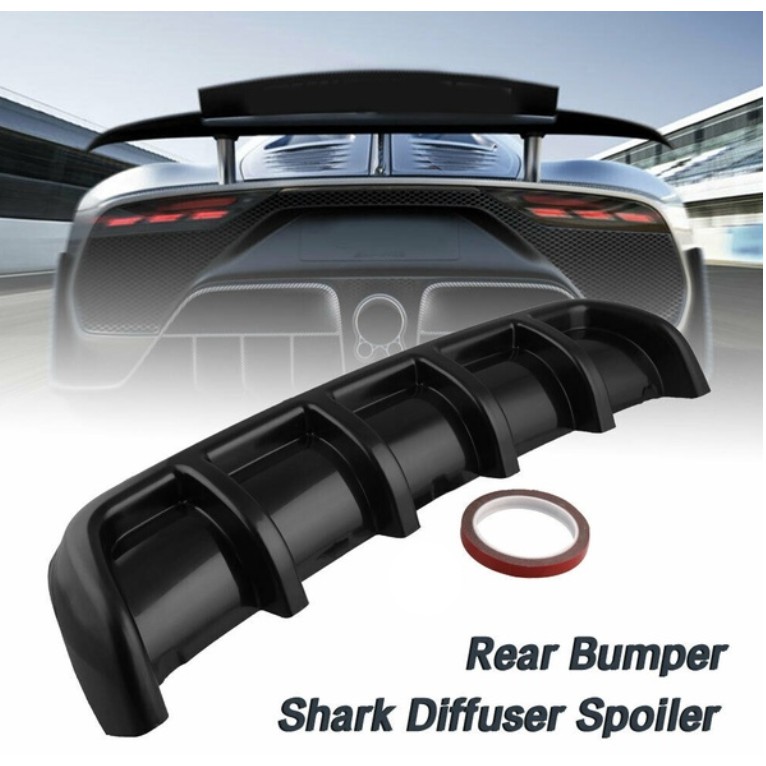 Universal Car Rear Bumper Lip Diffuser 6 Fin Shark Fin Style Car Back ...