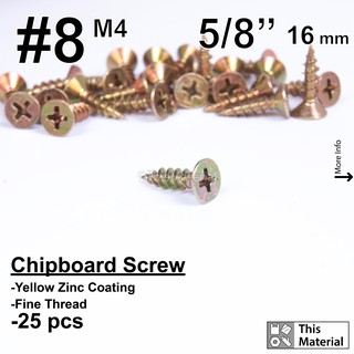 #8 Skru Kayu Chipboard Screw 25 pcs | Shopee Malaysia