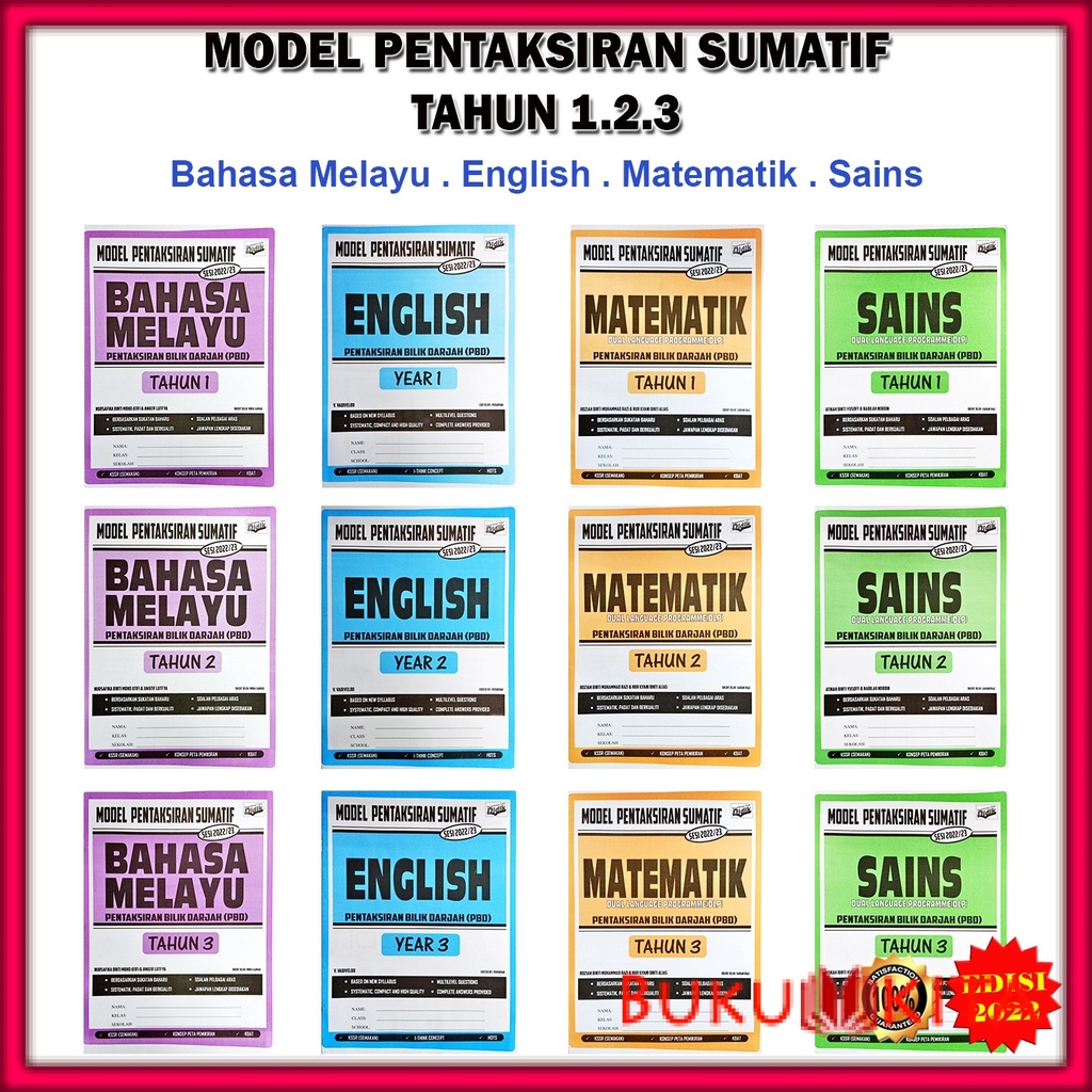 Buku Latihan Model Pentaksiran Sumatif Edisi 2022 Tahun 1 2 3