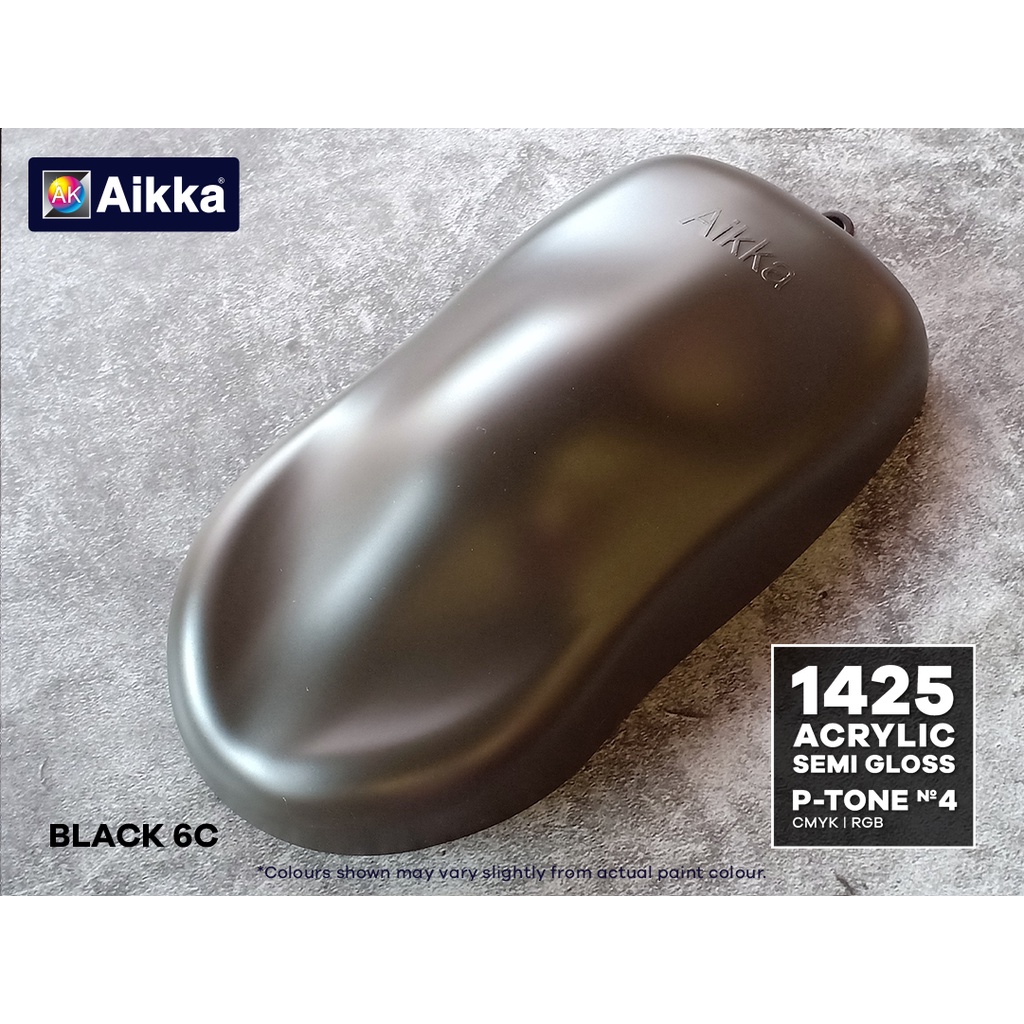 AIKKA Paint PANTONE Colour BLACK 6C / 1425 ACRYLIC SEMI GLOSS PAINT ...