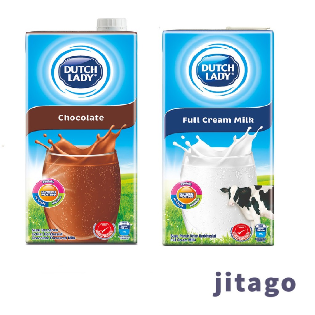Dutch Lady Chocolate Flavoured + Full Cream Milk 1L | Shopee Malaysia