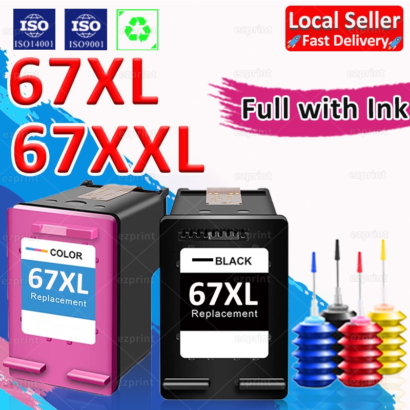 Compatible HP 67 XL 67 XXL Ink Cartridge HP 2722 Ink HP 2330 Ink HP 67 Ink Printer 67 HP 2330 ...