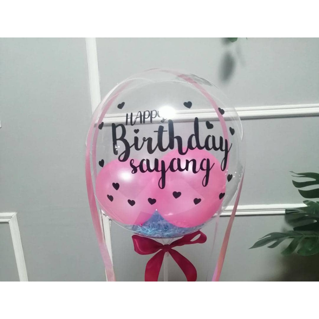 Sticker Belon Custome Ucapan /Happy Birthday/Happy Anniversary/Selamat ...