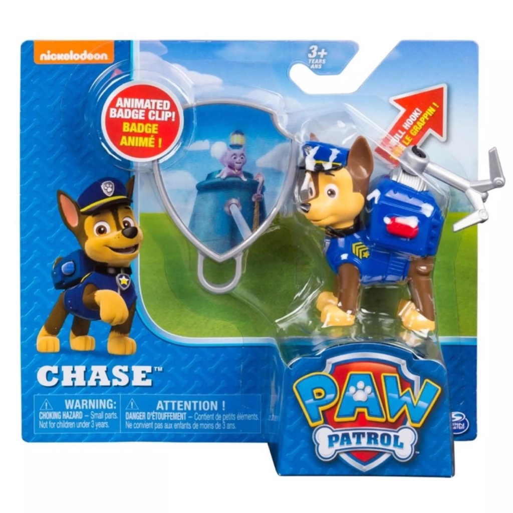 [Original] Paw Patrol Action Pack Pup & Badge - Chase Toys for Kids ...