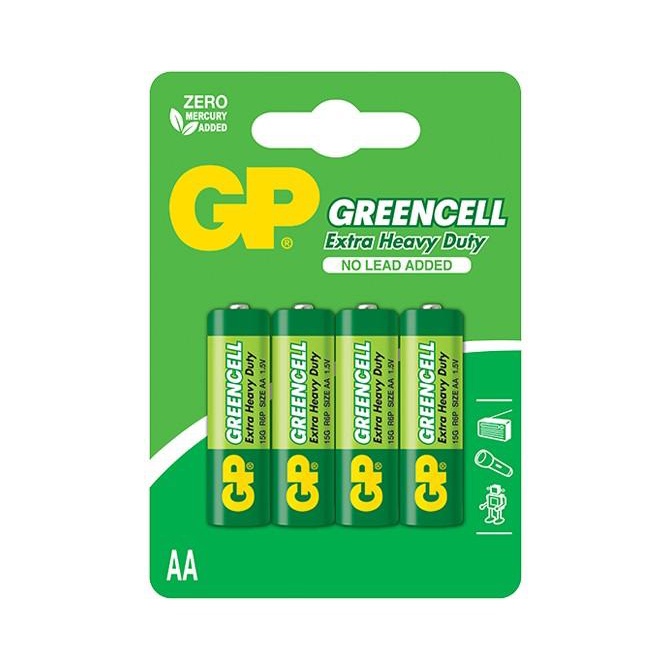 4PCS Genuine GP Greencell AA Size Extra Heavy Duty Battery - GP15G-IU4 ...