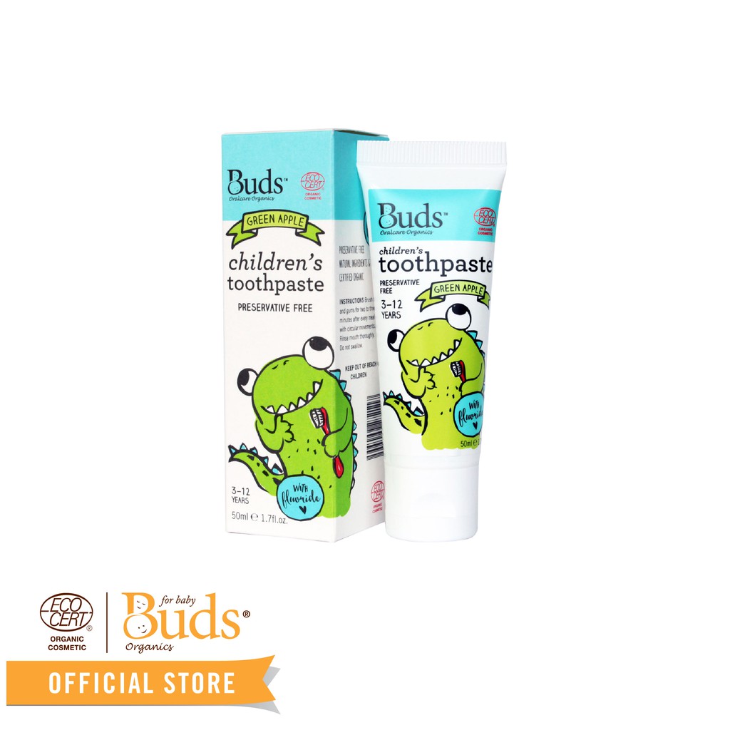 BOO Children's Toothpaste with Fluoride - Green Apple (50ml) | Shopee ...