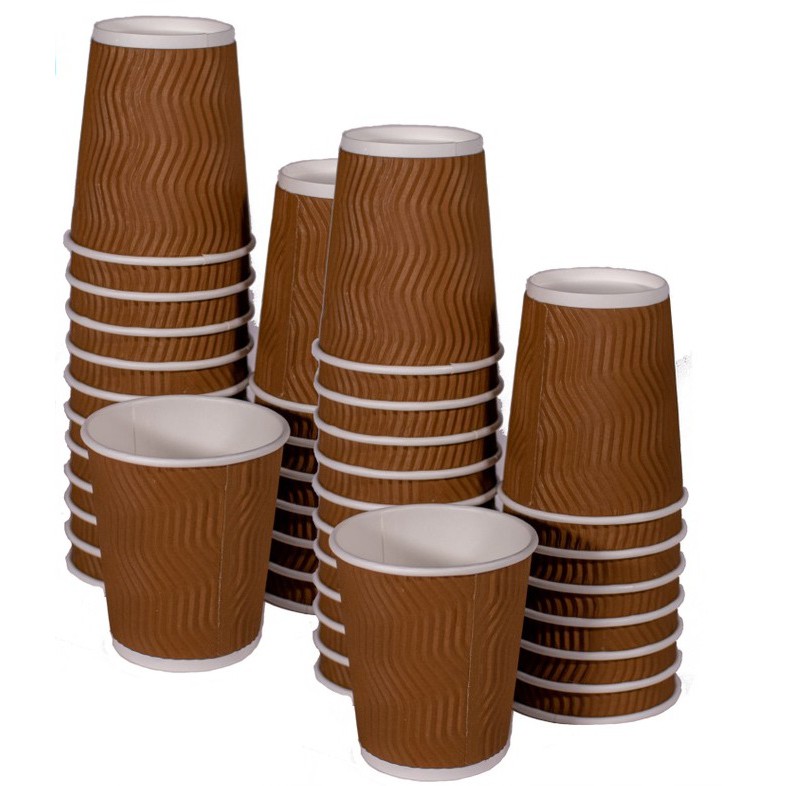 Coffee/ Ripple Paper Cup 8oz/12oz (20pcs) | Shopee Malaysia