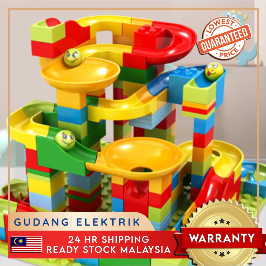 165 Pieces Building Bricks Block with Slide and Funnel For Children ...