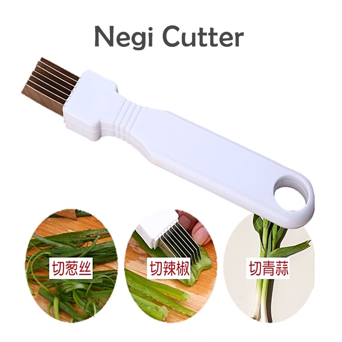Stainless Steel Onion Negi Scallion Slice Cutter Kitchen Tool Vegetable ...