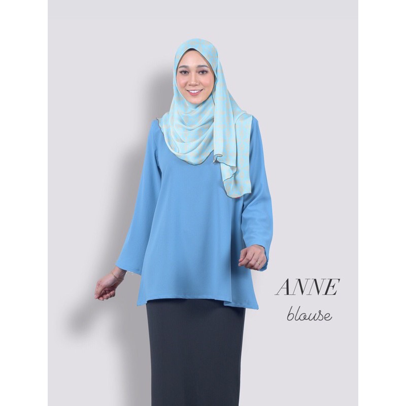 Sale 3 for RM100 Baju Blouse Muslimah Simple Bubble Crepe Anne | Shopee ...