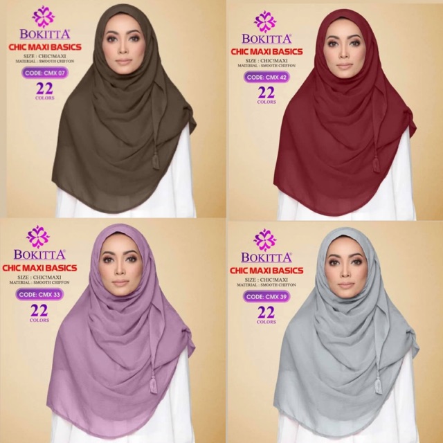 Bokitta Chic Maxi Basics Original Smooth Chiffon Collection Collection | Shopee Malaysia