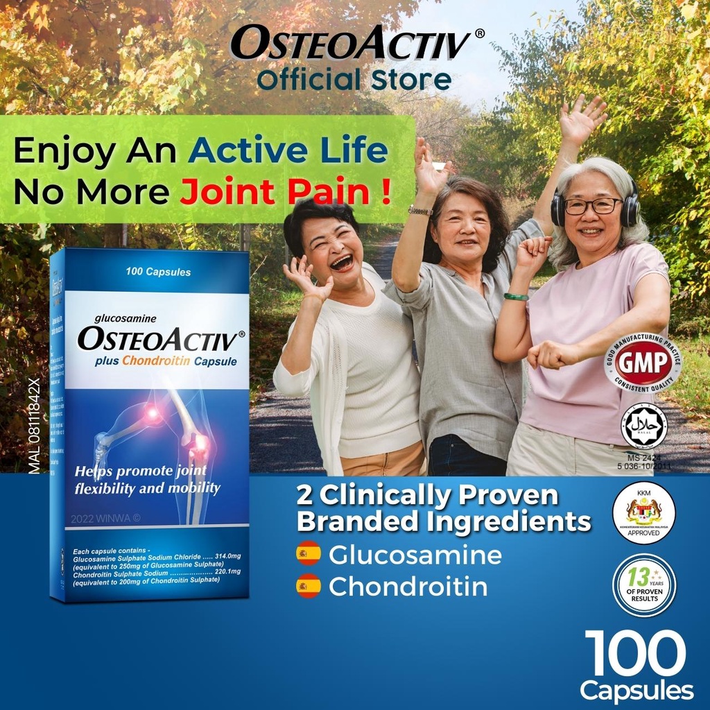 OSTEOACTIV Glucosamine plus Chondroitin Capsule 100'S For ...