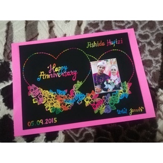 ️ Frame Lukisan Hiasan Hadiah Birthday Kahwin Anniversary + Gambar ...