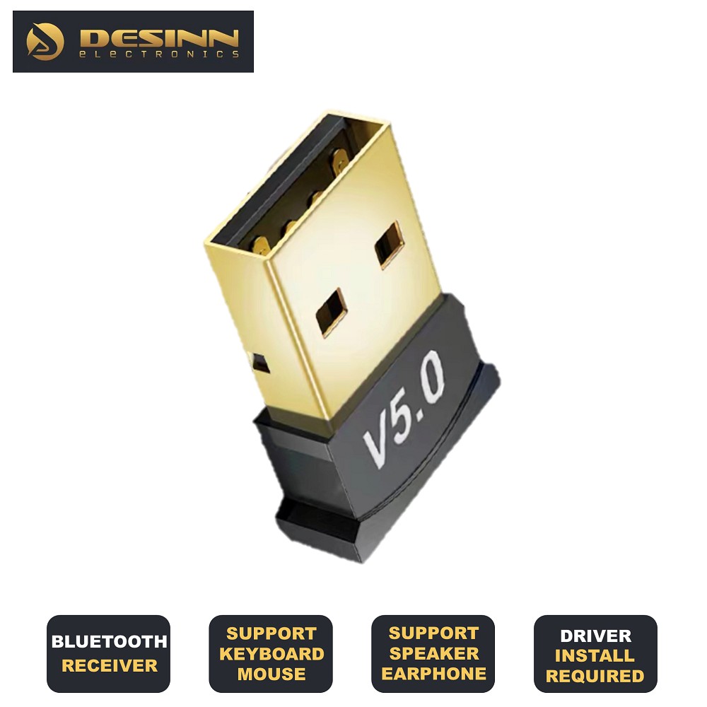 Bluetooth Receiver CSR 5.0 Dongle Wireless USB Dual Mode for Laptop Desktop Windows Keyboard ...