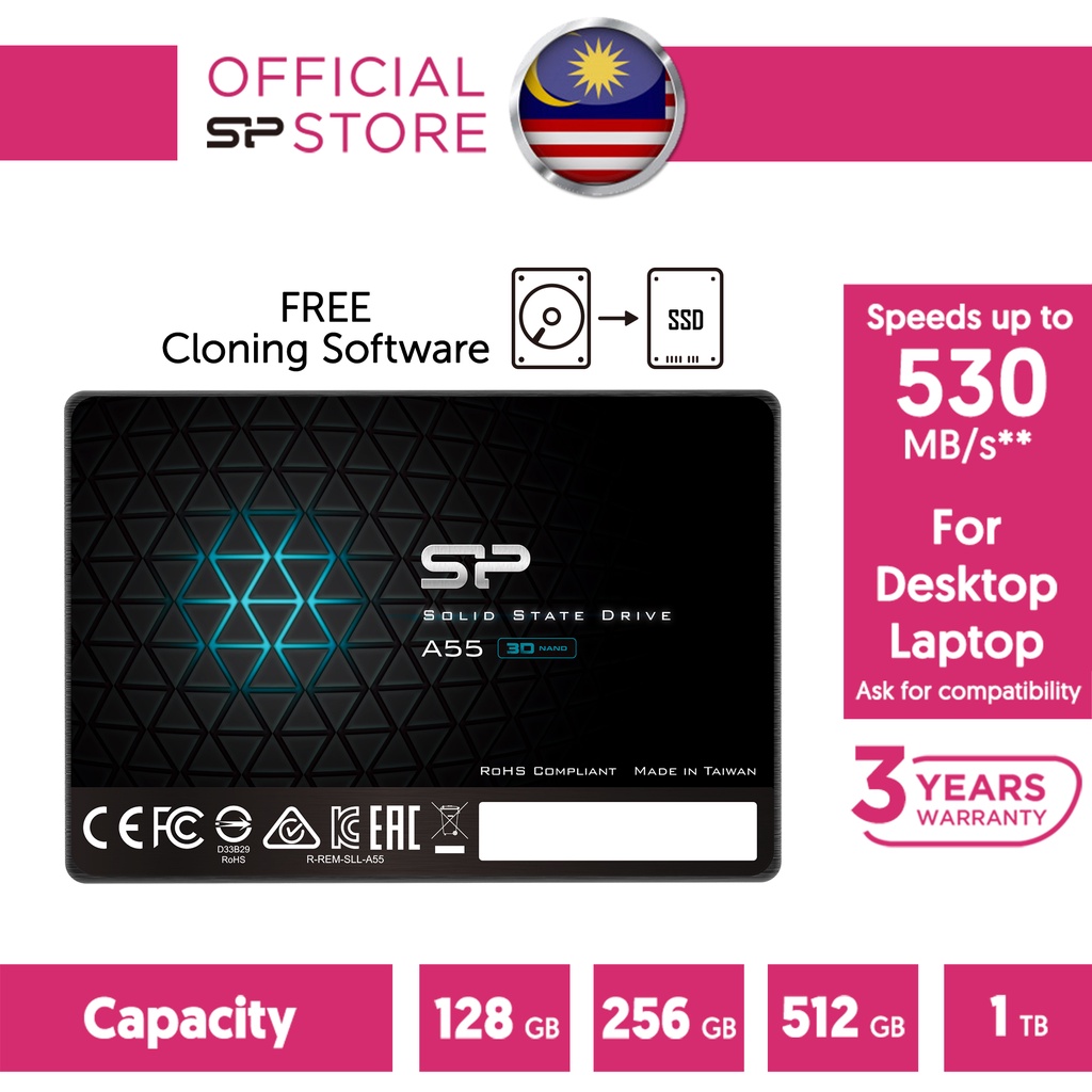 Silicon Power SSD SATA III 2.5" (128GB/256GB/512GB/1TB) A55 INTERNAL ...