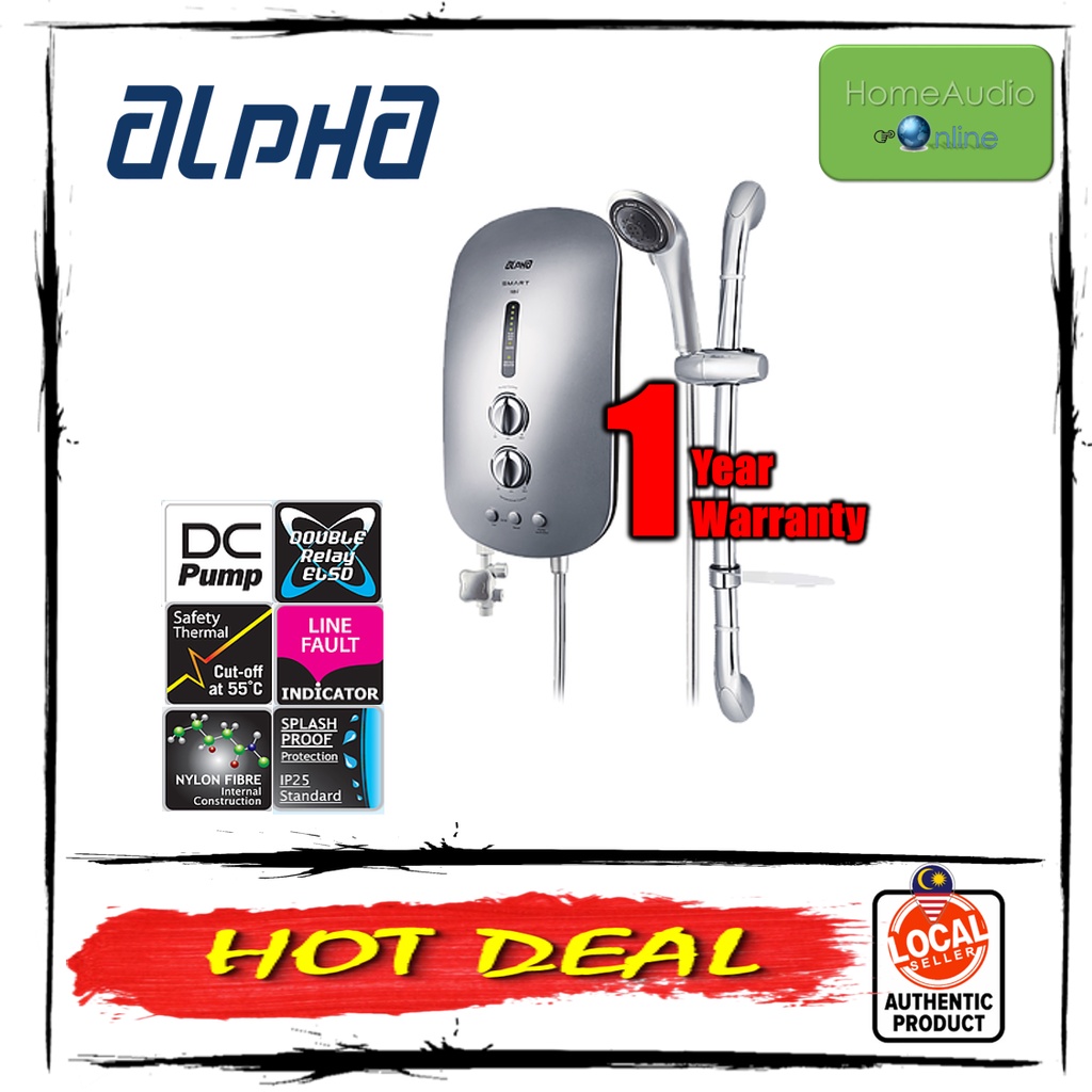 Alpha Smart 18i Instant Water Heater With DC Inverter Pump (Silver ...