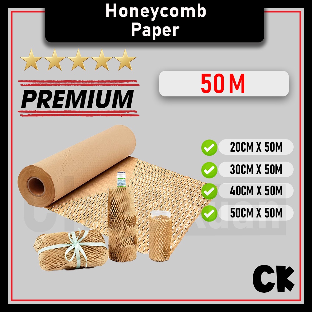 50m Honeycomb Paper Wrap Honeycomb Wrapper Kraft Paper Gift Box Wrapper ...