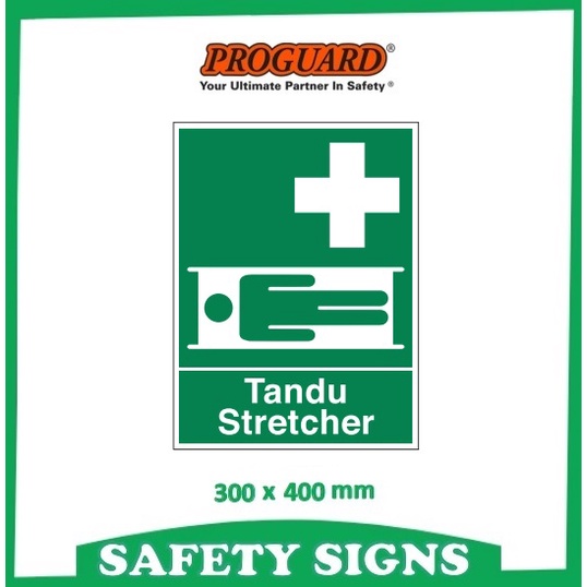 Stretcher Tandu Safety Sign Factory Work Place PVC Plastic Label ...