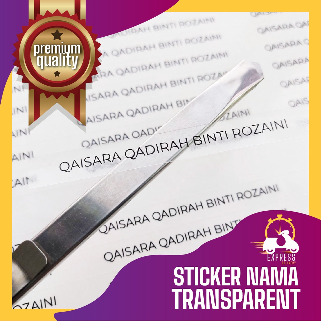 [100PCS] NAME STICKER / STICKER NAMA TRANSPARENT | Shopee Malaysia