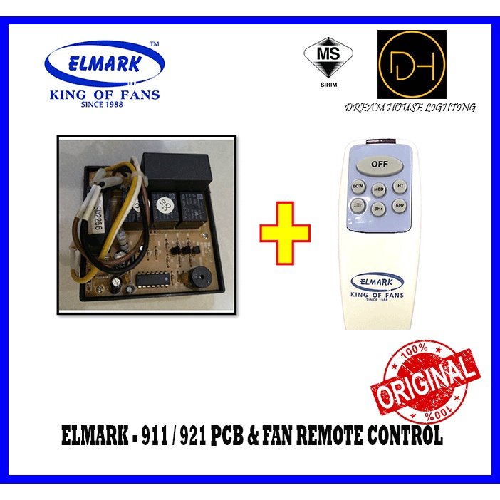 ELMARK Ceiling Fan Pcb Board / Receiver + Remote Control (ORIGINAL ...