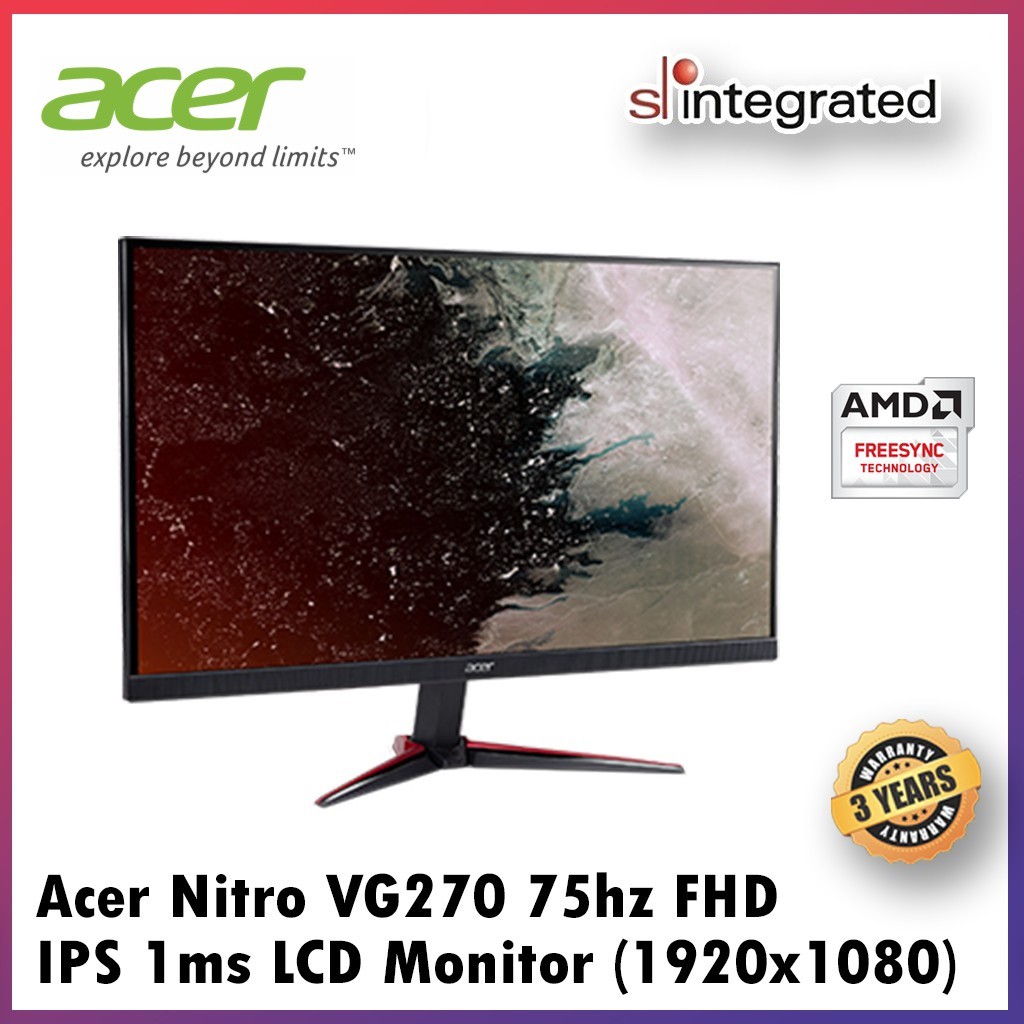 Acer nitro vg270 widescreen 75hz fhd ips 1ms lcd monitor | BeeCost