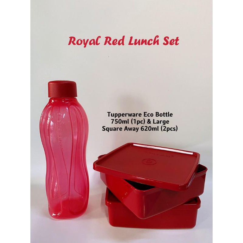 Tupperware Royal Red Lunch set(3pcs) | Shopee Malaysia