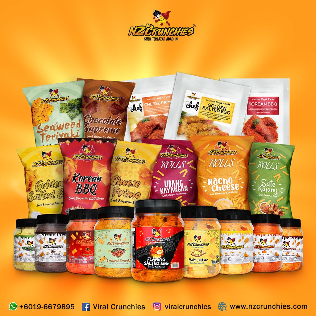 NZ CRUNCHIES POPIA VIRAL POUCH PELBAGAI PERISA (60g) | Shopee Malaysia