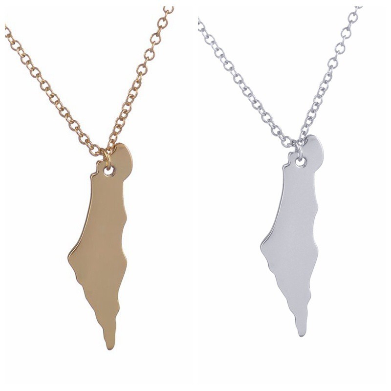 Palestine Map Necklace Long Chain Map Pendants Necklaces | Shopee Malaysia