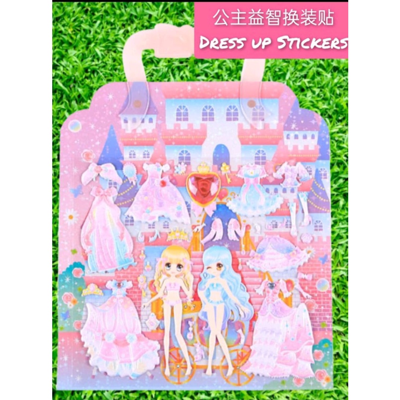 3D Cartoon Dress up Stickers Princess Dress up Sticker Girl Dress up ...
