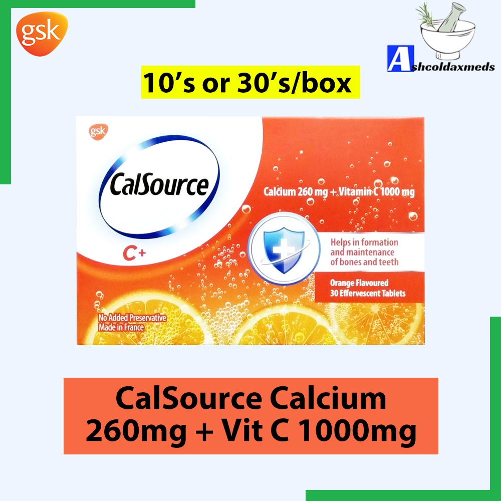 CalSource C+ Calcium 260mg + Vitamin C 1000mg Effervescent 10's or 30's ...