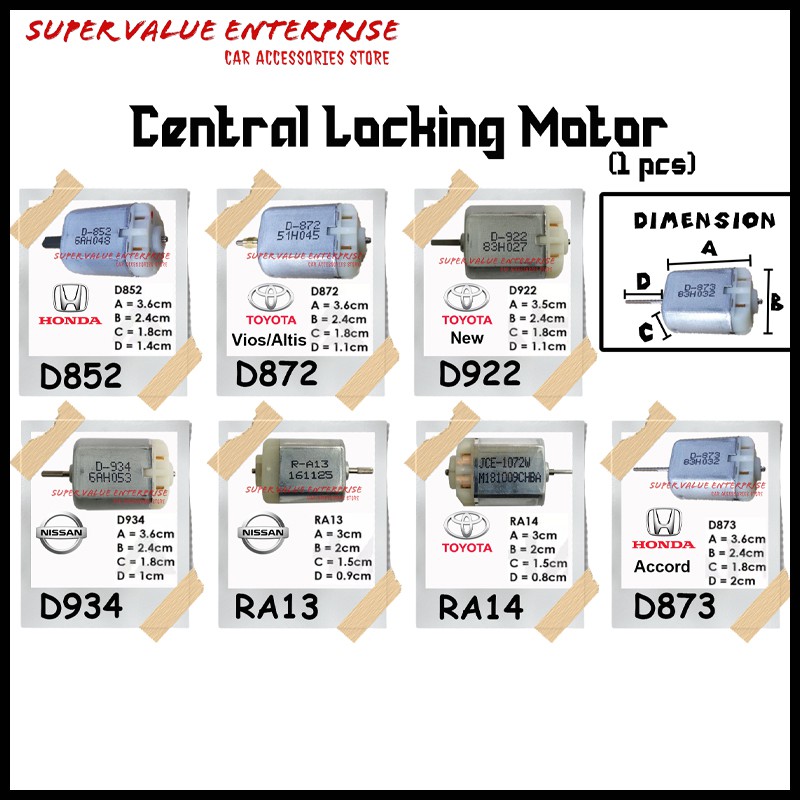 Auto Fold Motor Side Mirror Fold Central Locking Motor For Honda Nissan ...