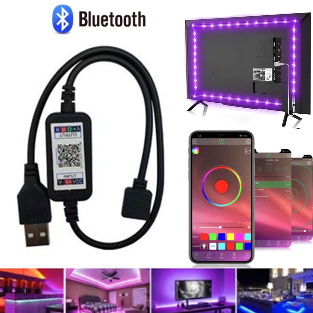 USB Music Bluetooth Infrared Controller 5M LED Light Bar 24 Key ...