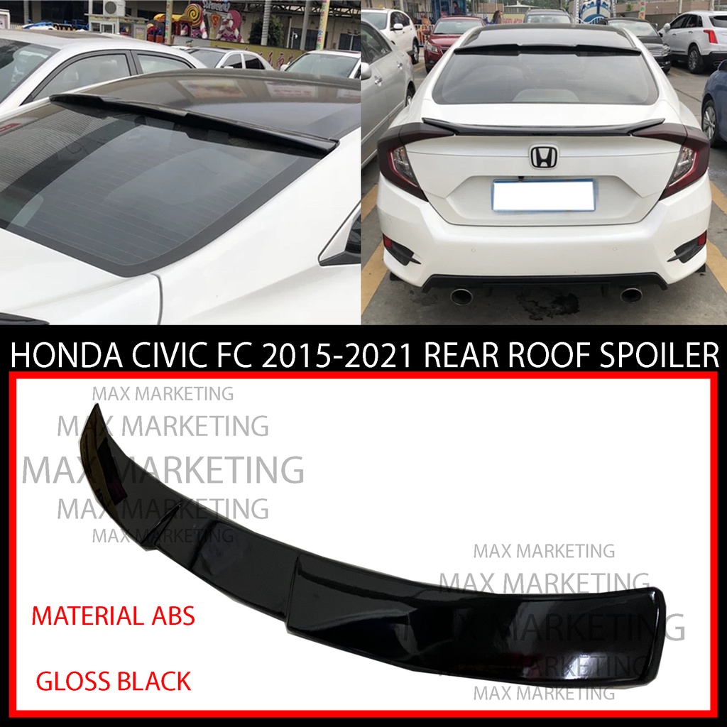 HONDA CIVIC FC FK7 2015-2021 V2 STYLE REAR ROOF SPOILER GLASS SPOILER ...