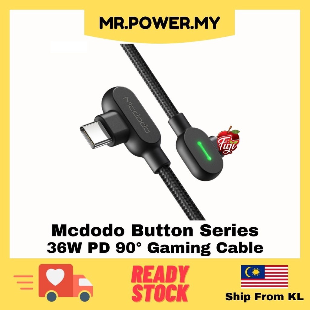 Mcdodo Brand Cable Compatible for iP Button Series 90 Degree 3A MAX 36W ...