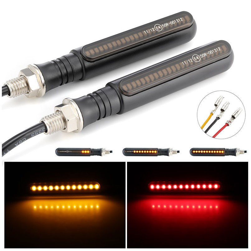 1 PCS Turn Signals Motorcycle 4E Mark LED Stop Signal Flowing Water ...