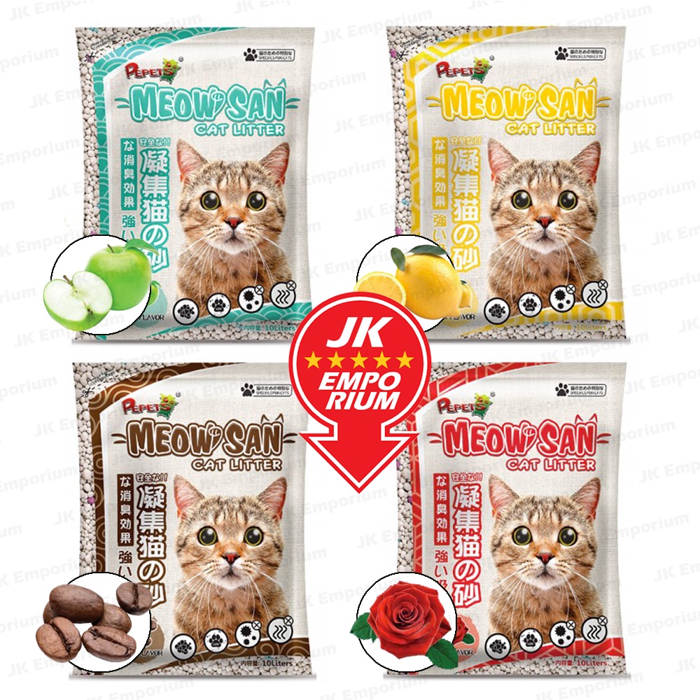 10L 7kg Pepets Meow San Clumping Cat Litter Pasir Kucing Murah | Shopee ...